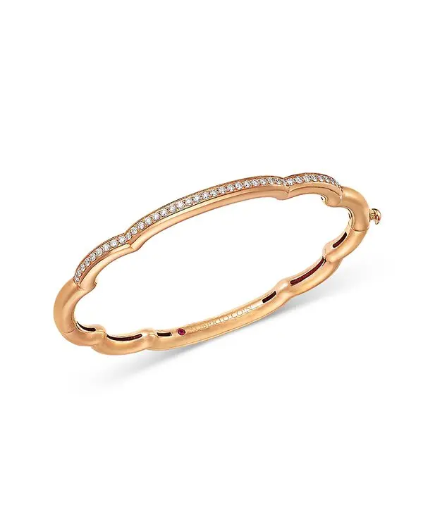 Roberto Coin 18k Cialoma Diamond Cloud Bangle Bracelet - Rose Gold