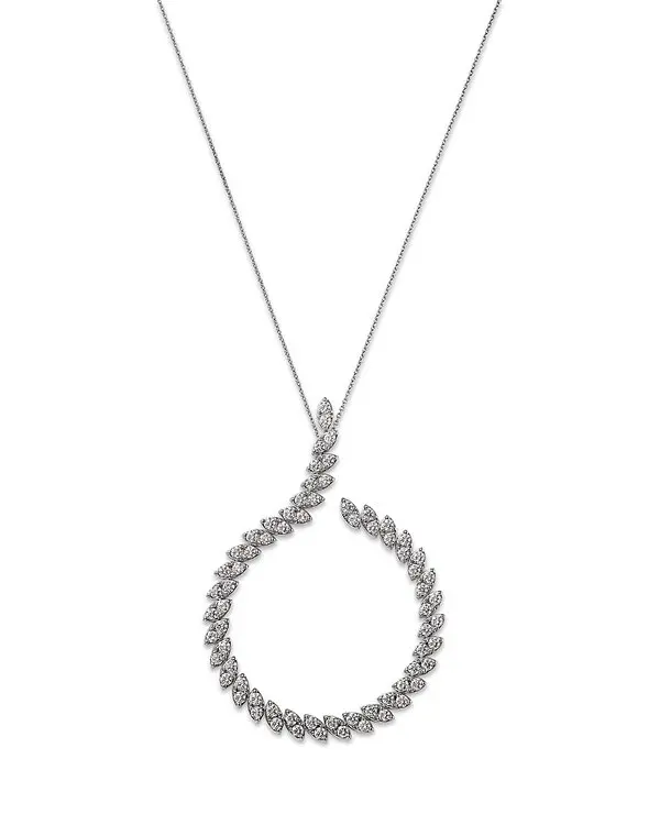 Roberto Coin 18k Marquesa Diamond Swirl Pendant Necklace - White Gold