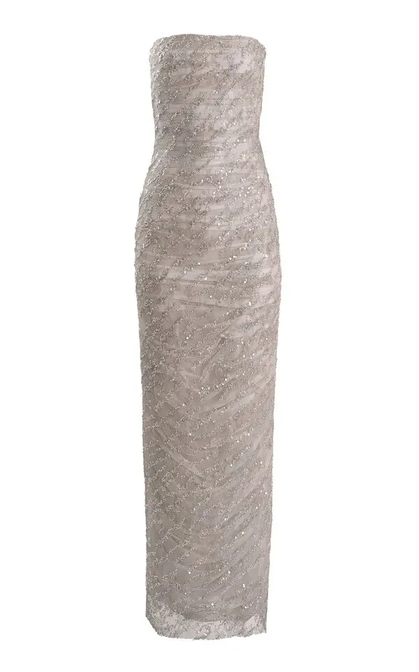 YASSMIN SALEH Sequin-embellished Tulle-blend Gown