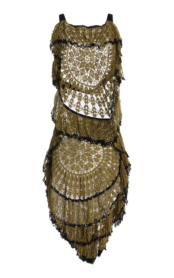 DIOTIMA Trio Web Cotton-crochet Mini Dress - Green