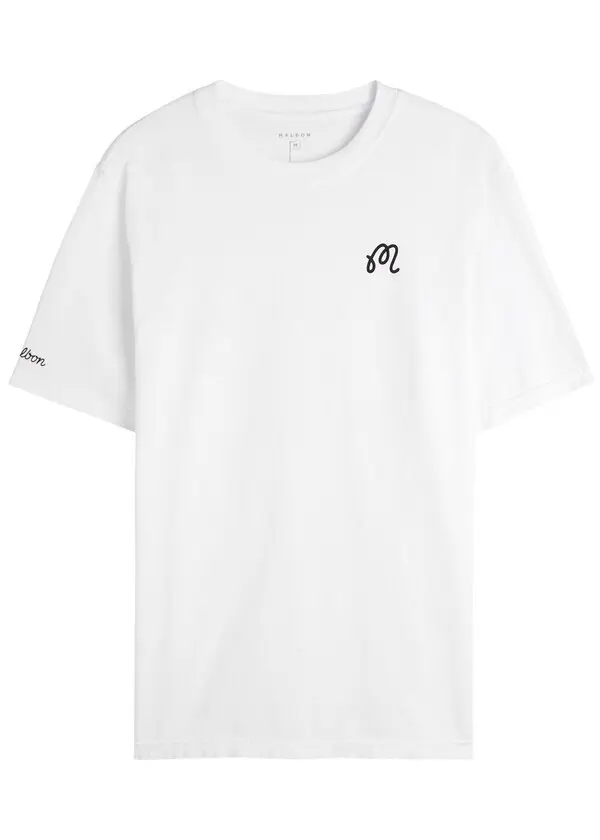 MALBON Bermuda Logo-print Cotton T-shirt - White