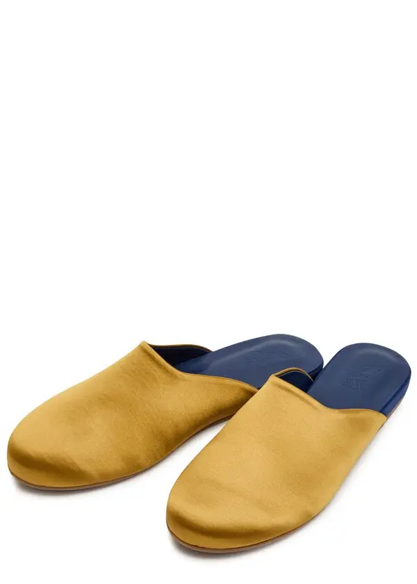 ANCIENT GREEK SANDALS The Slipper Satin Mules - Yellow