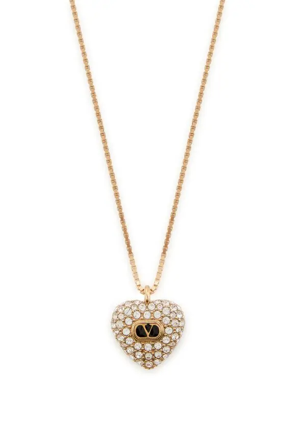 Valentino Garavani Coeur Royal Pavé Necklace - Gold