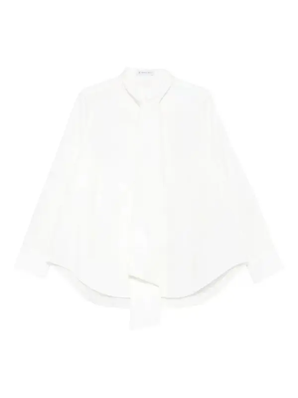 MANUEL RITZ Poplin Cotton Shirt With Tie Detail