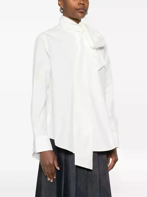 MANUEL RITZ Poplin Cotton Shirt With Tie Detail