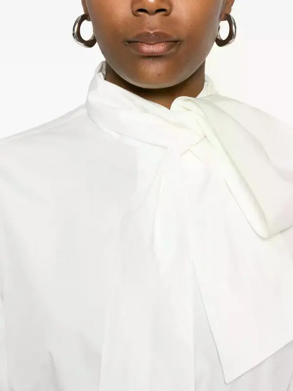MANUEL RITZ Poplin Cotton Shirt With Tie Detail
