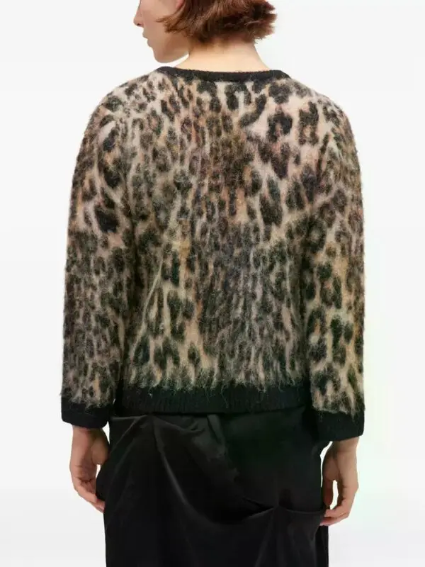 GANNI Leopard-print Button Cardigan