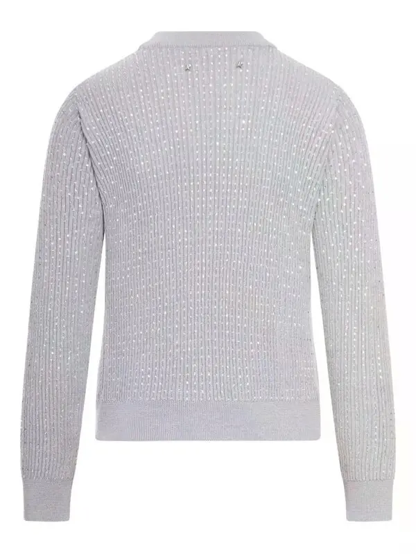 GOLDEN GOOSE Crystal-embellished Ribbed Sweater - Grey