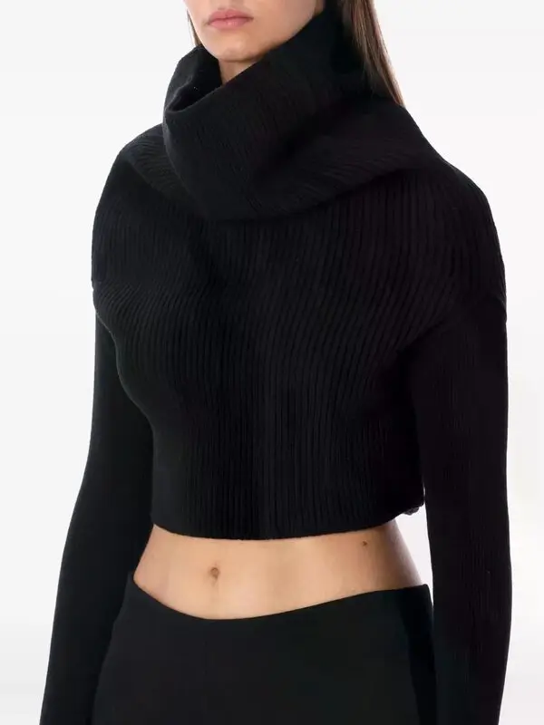 Rick Owens Cowl-neck Ribbed Knit Sweater
