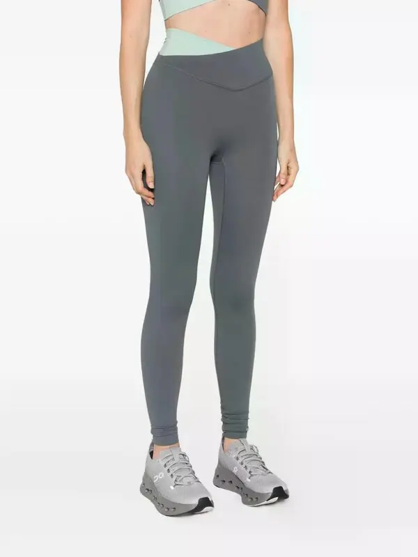 P.E Nation Crossover-waistband Leggings - Grey