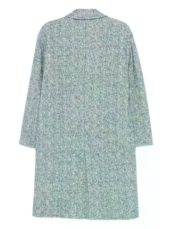 MANUEL RITZ Double-breasted Chevron-tweed Coat