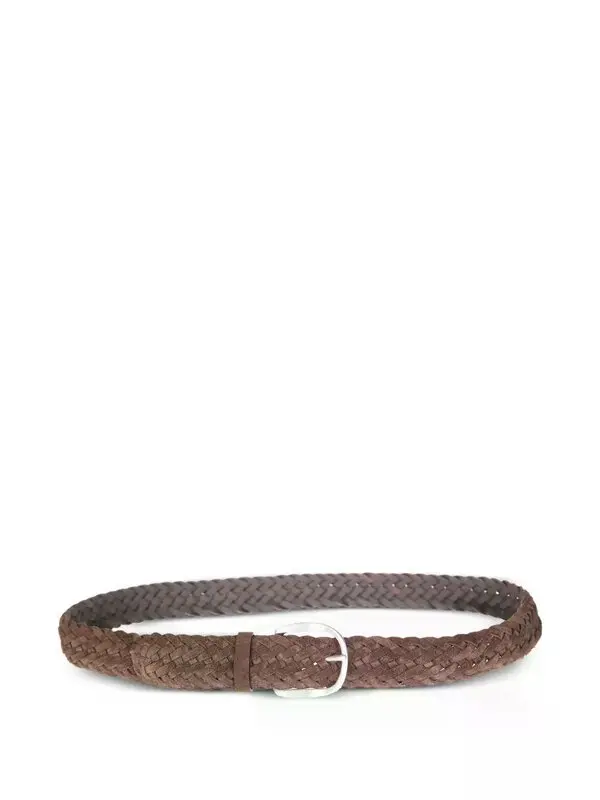 ORTIGNI Woven Suede Belt - Brown