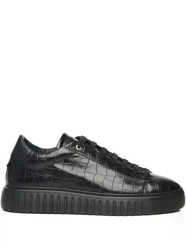 GIULIANO GALIANO Crocodile-effect Leather Sneakers