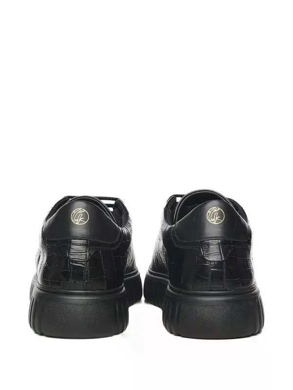 GIULIANO GALIANO Crocodile-effect Leather Sneakers