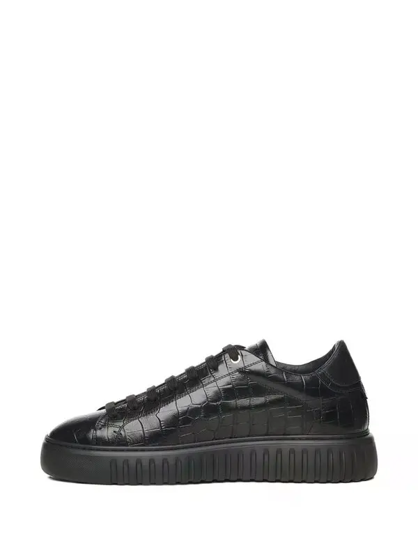 GIULIANO GALIANO Crocodile-effect Leather Sneakers