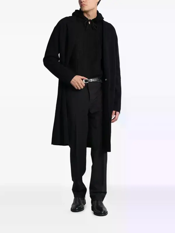 Tagliatore Hooded Ribbed Knit Sweater
