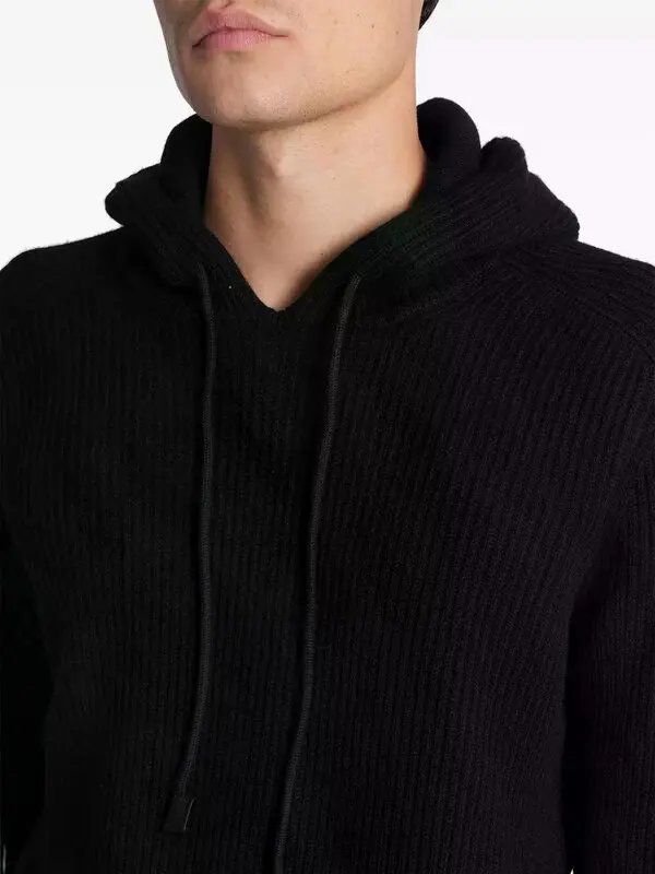 Tagliatore Hooded Ribbed Knit Sweater