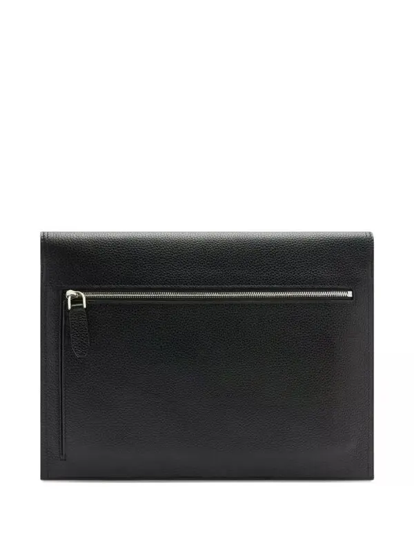 Bally Capitol Grained Leather Flap Clutch Bag