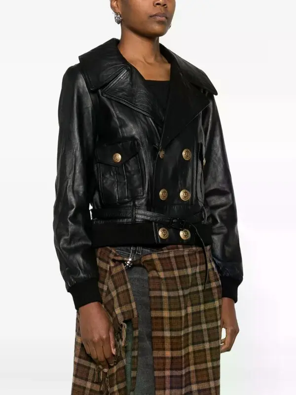 R13 Double-breasted Faux-leather Jacket