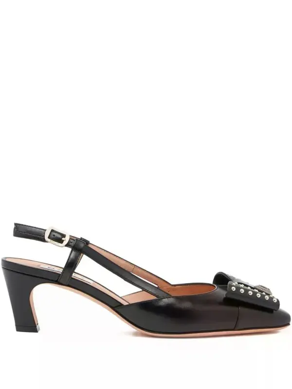 Bally 55mm B-bow Studded Slingback Pumps