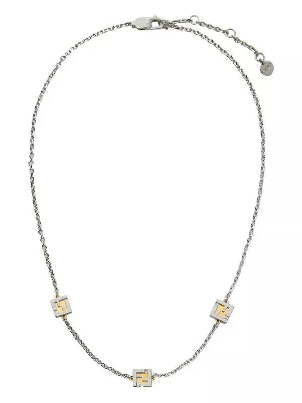 Fendi Ff Cube Necklace - Silver