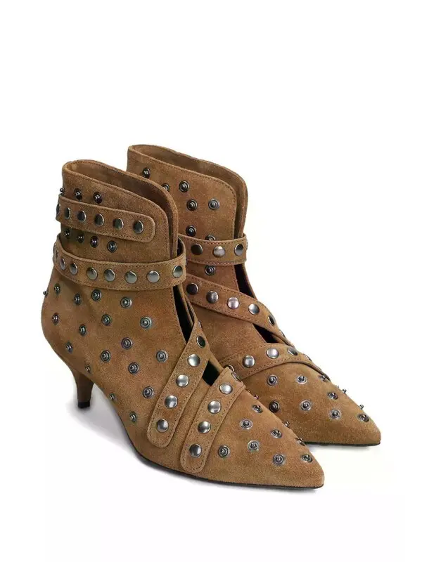 ALCHIMIA Studded Strap Kitten Heel Boots