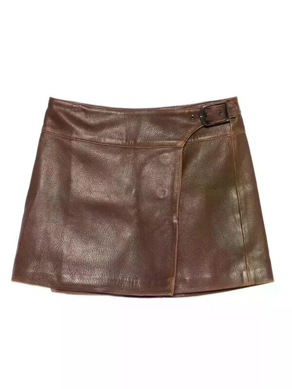 Simkhai Buckled Faux-leather Mini Skirt