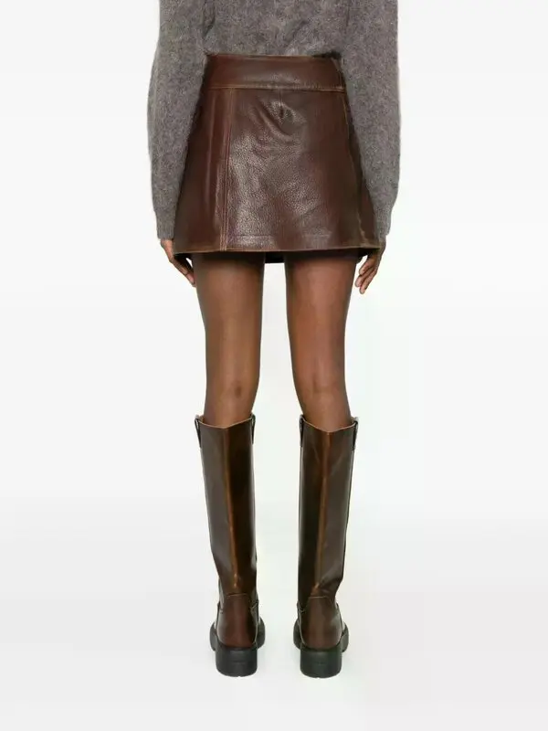 Simkhai Buckled Faux-leather Mini Skirt
