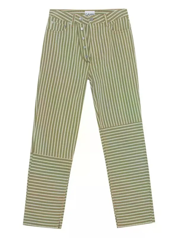 GANNI Striped Panelled Jeans