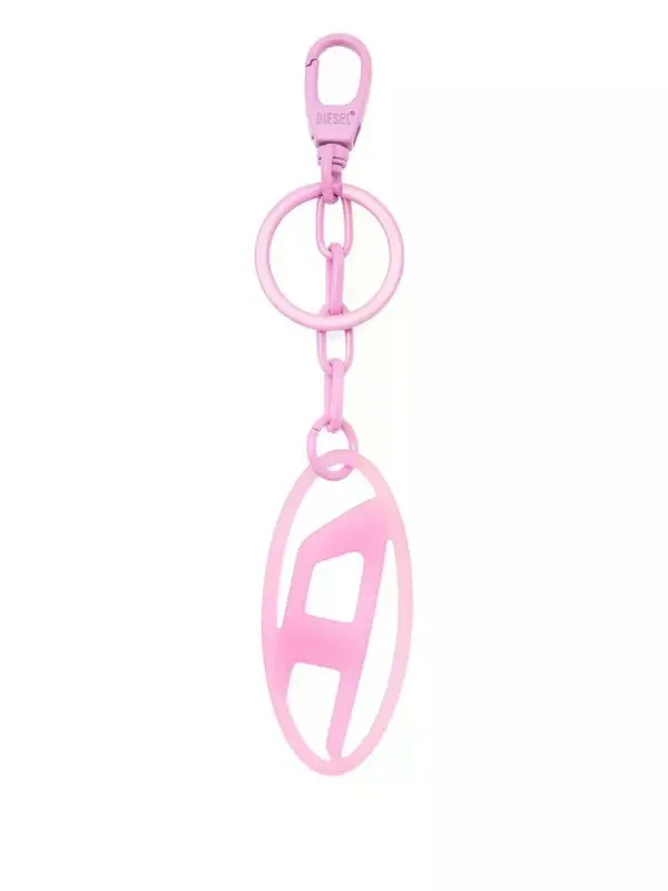DIESEL® Oval D Charm Keyring - Pink