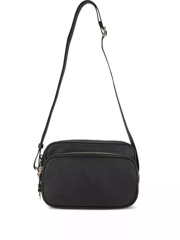 Borbonese Zip-top Leather Shoulder Bag