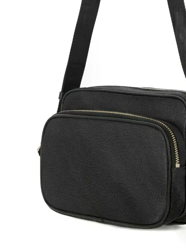 Borbonese Zip-top Leather Shoulder Bag