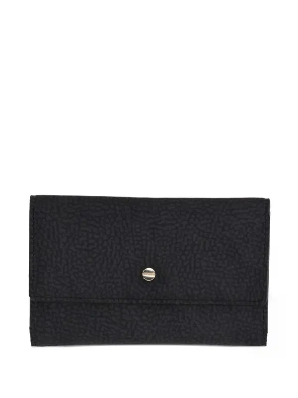 Borbonese Textured Snap-fastening Wallet - Black