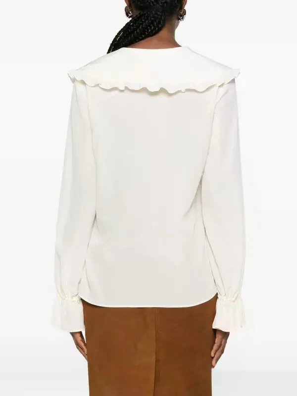 Chloé Ruffled-collar Blouse - Neutrals
