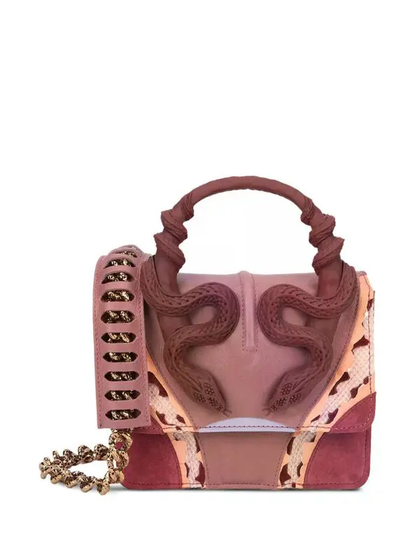 Roberto Cavalli Snake-embellished Leather Tote Bag