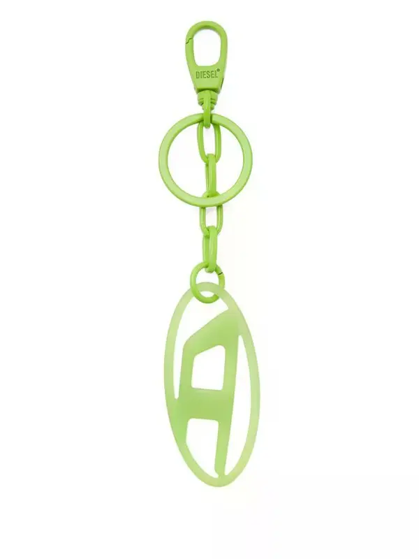 DIESEL® Oval D Charm Keyring - Green