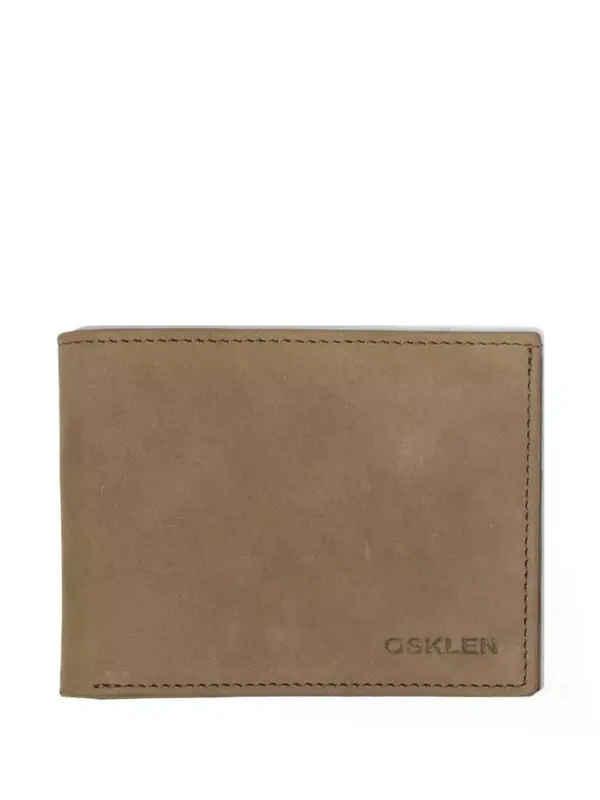 OSKLEN Debossed-logo Suede Wallet - Brown