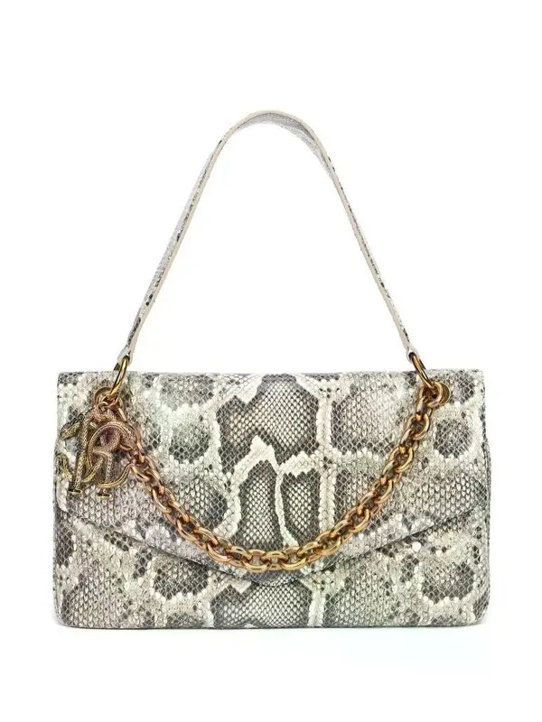 Roberto Cavalli Rock Python Print Chain Shoulder Bag