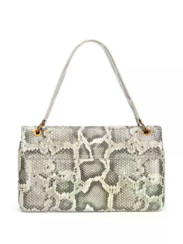 Roberto Cavalli Rock Python Print Chain Shoulder Bag