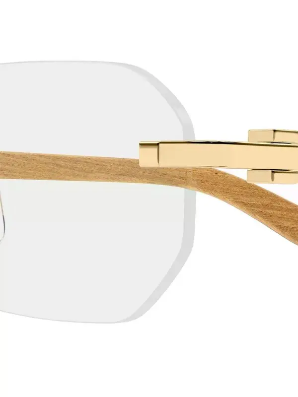 Cartier Rectangle-frame Glasses - Neutrals