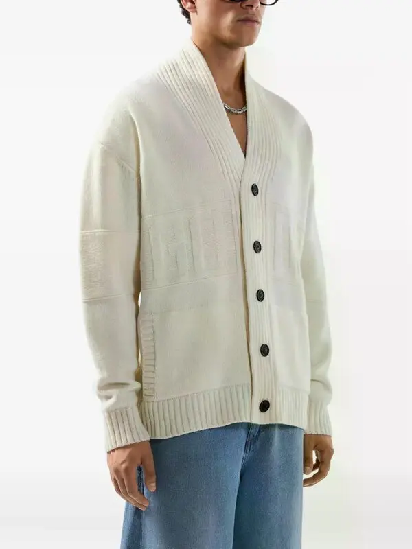 Gcds Buttoned V-neck Cardigan - Neutrals