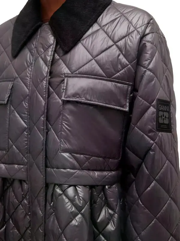 GANNI Quilted Jacket - Brown