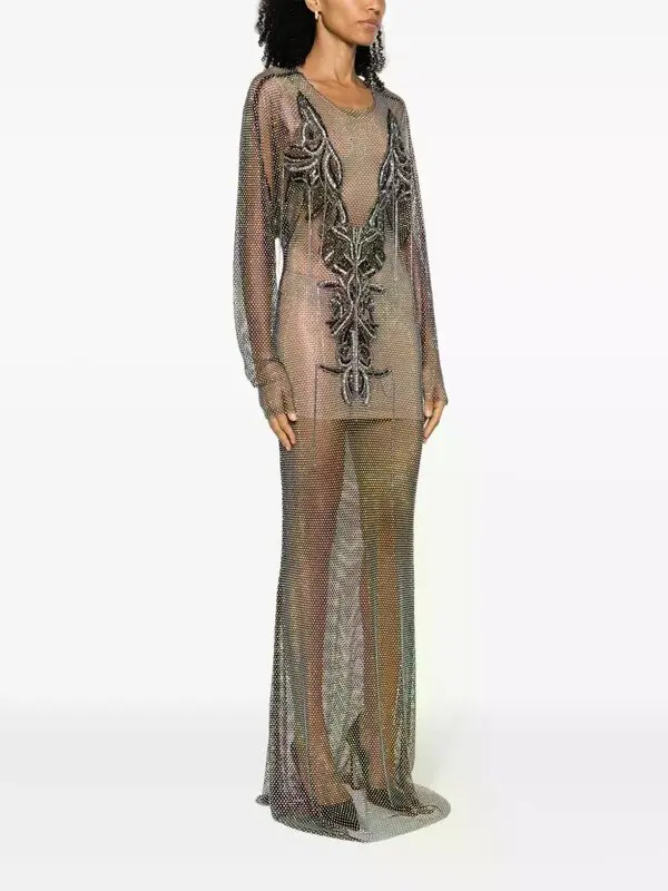 GENNY Rhinestone-embellished Long Dress