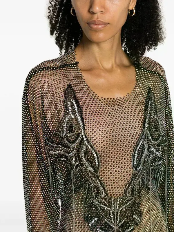 GENNY Rhinestone-embellished Long Dress