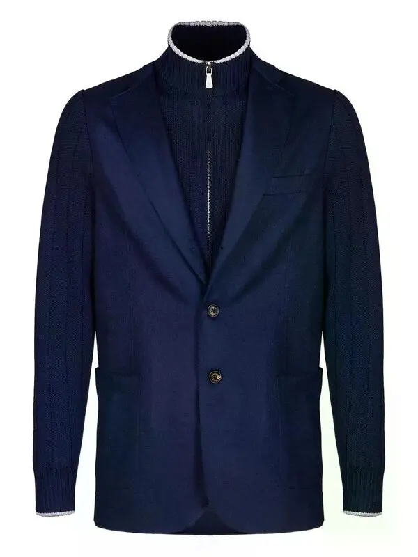 Eleventy Knitted-sleeves Blazer