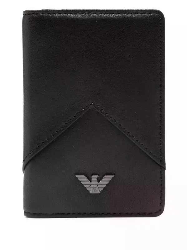 Emporio Armani Logo-detail Leather Wallet - Black