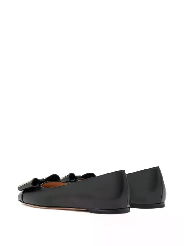 Bally B-bow Studded Leather Ballet Flats