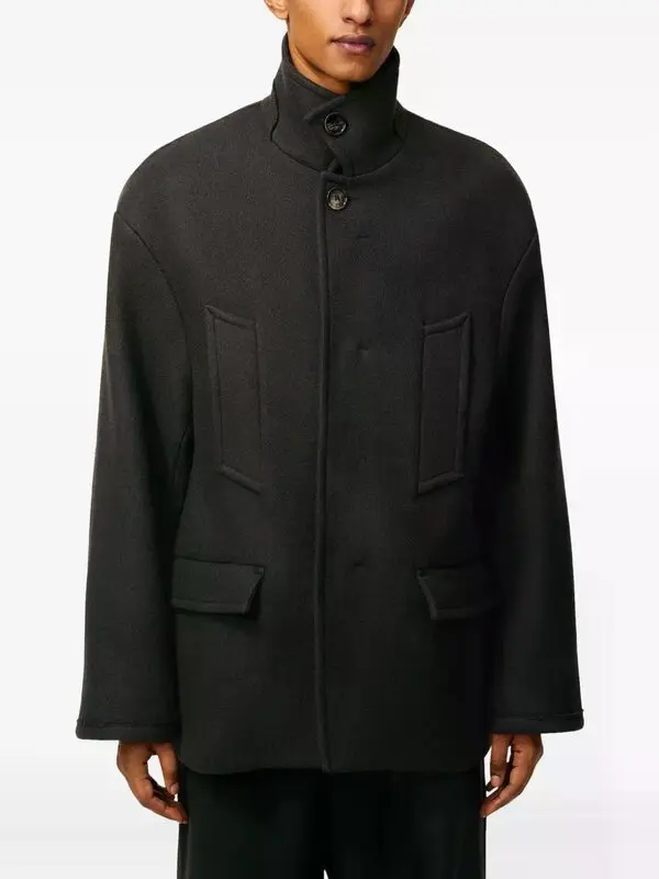 AMI Paris Oversized High-collar Pea Coat