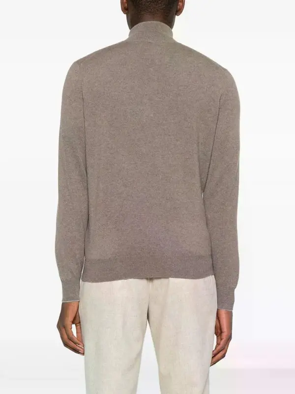 Brunello Cucinelli Cashmere Half-zip Sweater - Brown