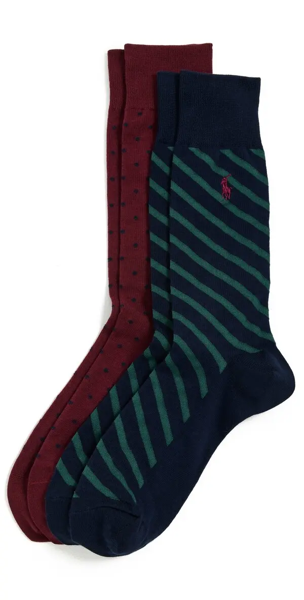 Ralph Lauren Dot Stripe Socks 2-pack - Nuwin